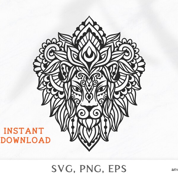 Zentangle Lion - Etsy