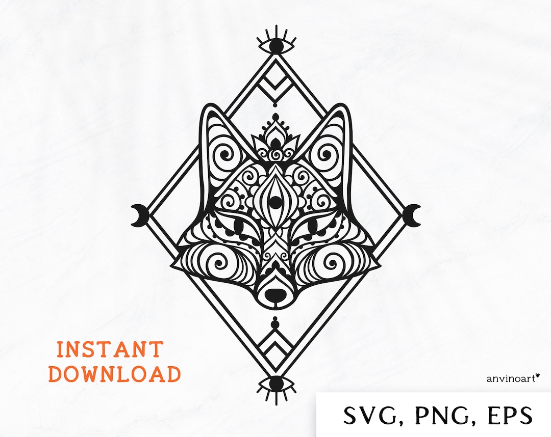 Fox Mandala Svg, Fox Svg, Animal Svg Cut File, Fox Mandala Clipart ...
