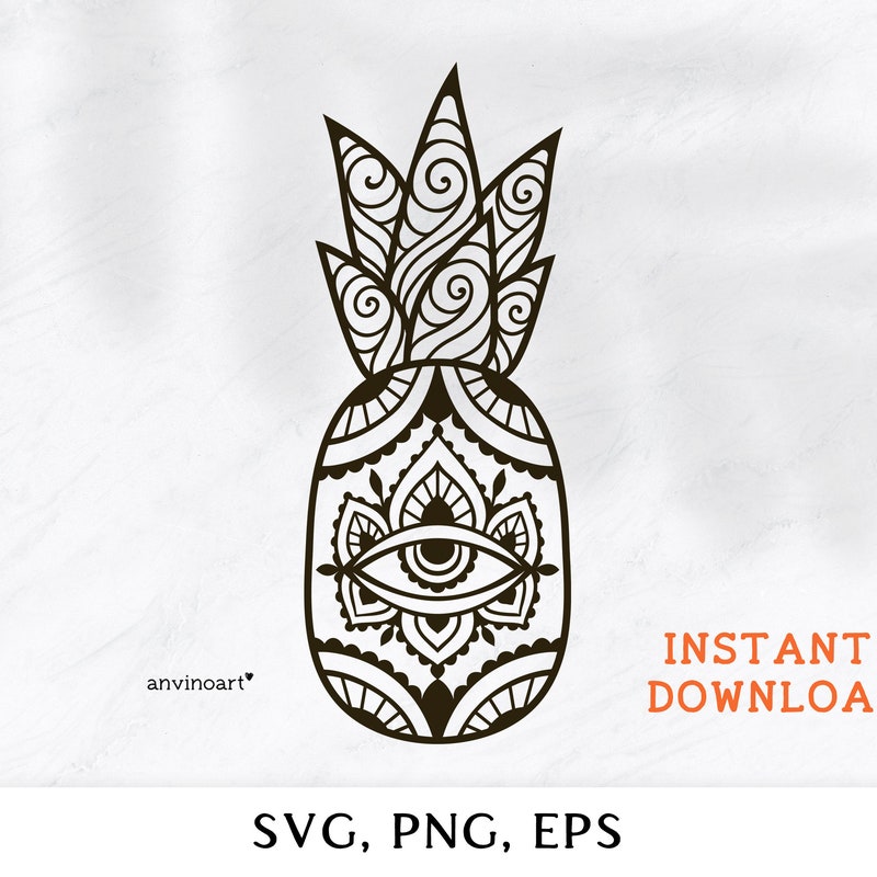 Pineapple Zentangle - Etsy