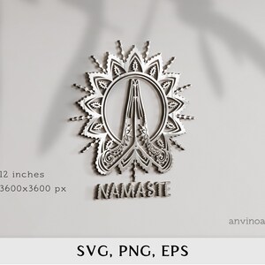 Yoga Svg, Namaste, Namaste Svg, Yoga Clipart, Meditation Mandala Svg ...