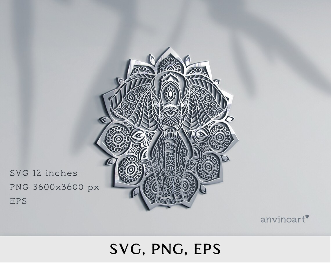 Elephant Mandala Svg Elephant Svg Svg Cut Files Animal Svg - Etsy