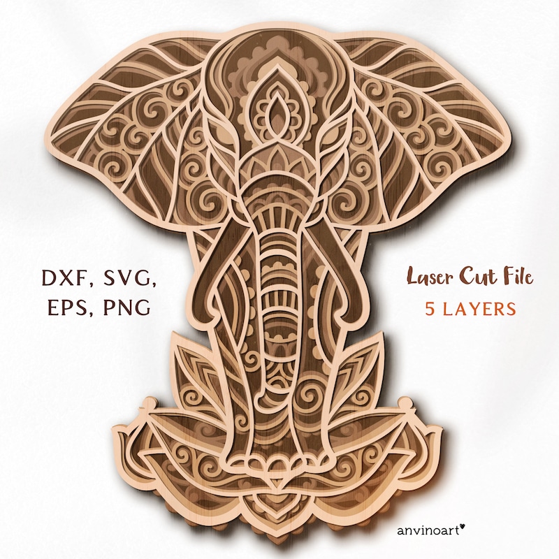 Layered Elephant Svg - Etsy