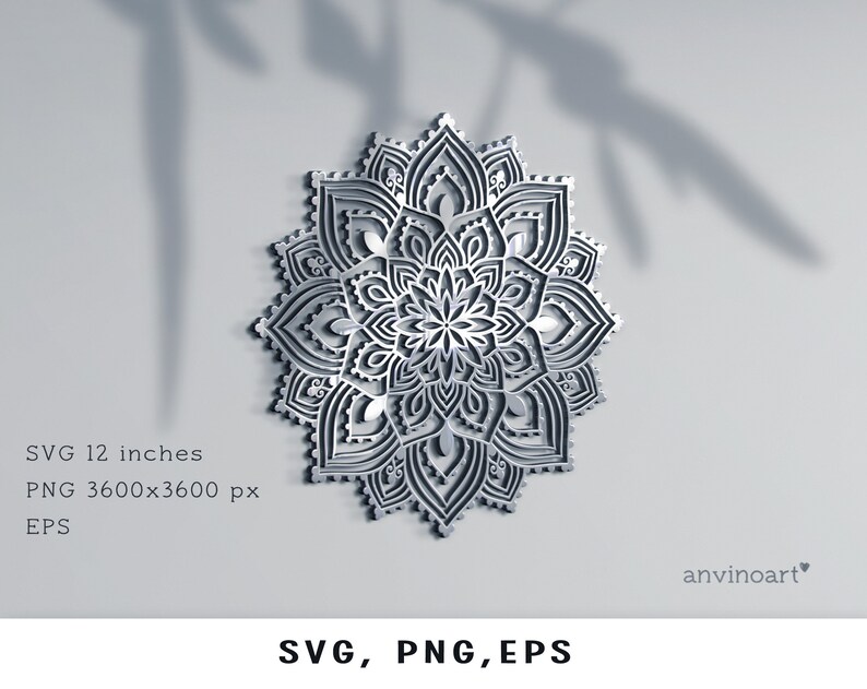 Mandala Yoga Svg, Boho Mandala Svg, Mandala SVG Files Flower Mandala ...