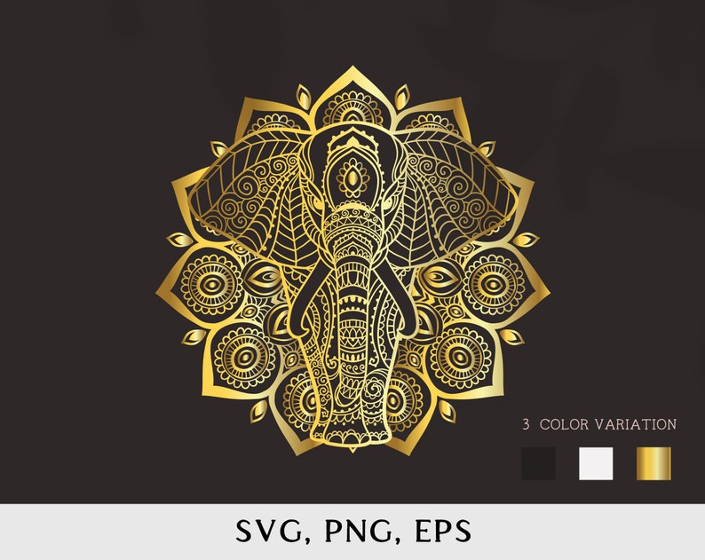 Elephant Mandala Svg Elephant Svg Svg Cut Files Animal Svg - Etsy