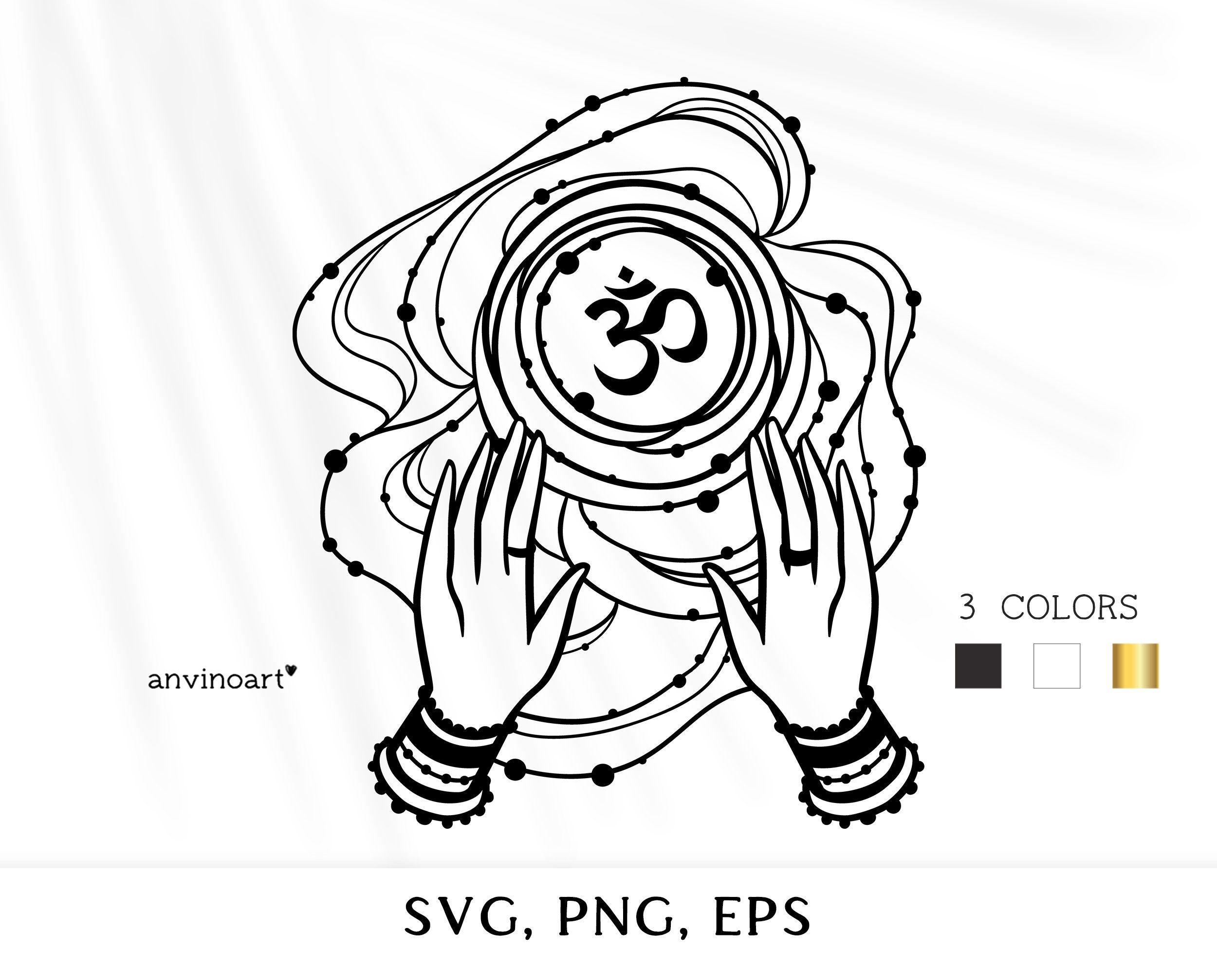Om svg Om art zen Hands Om clipart Symbol aum symbol svg boho esoteric ...