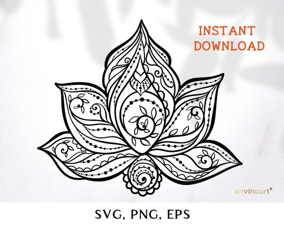 Lotus Svg Instant Download Svg Files for Cricut Flower Svg | Etsy