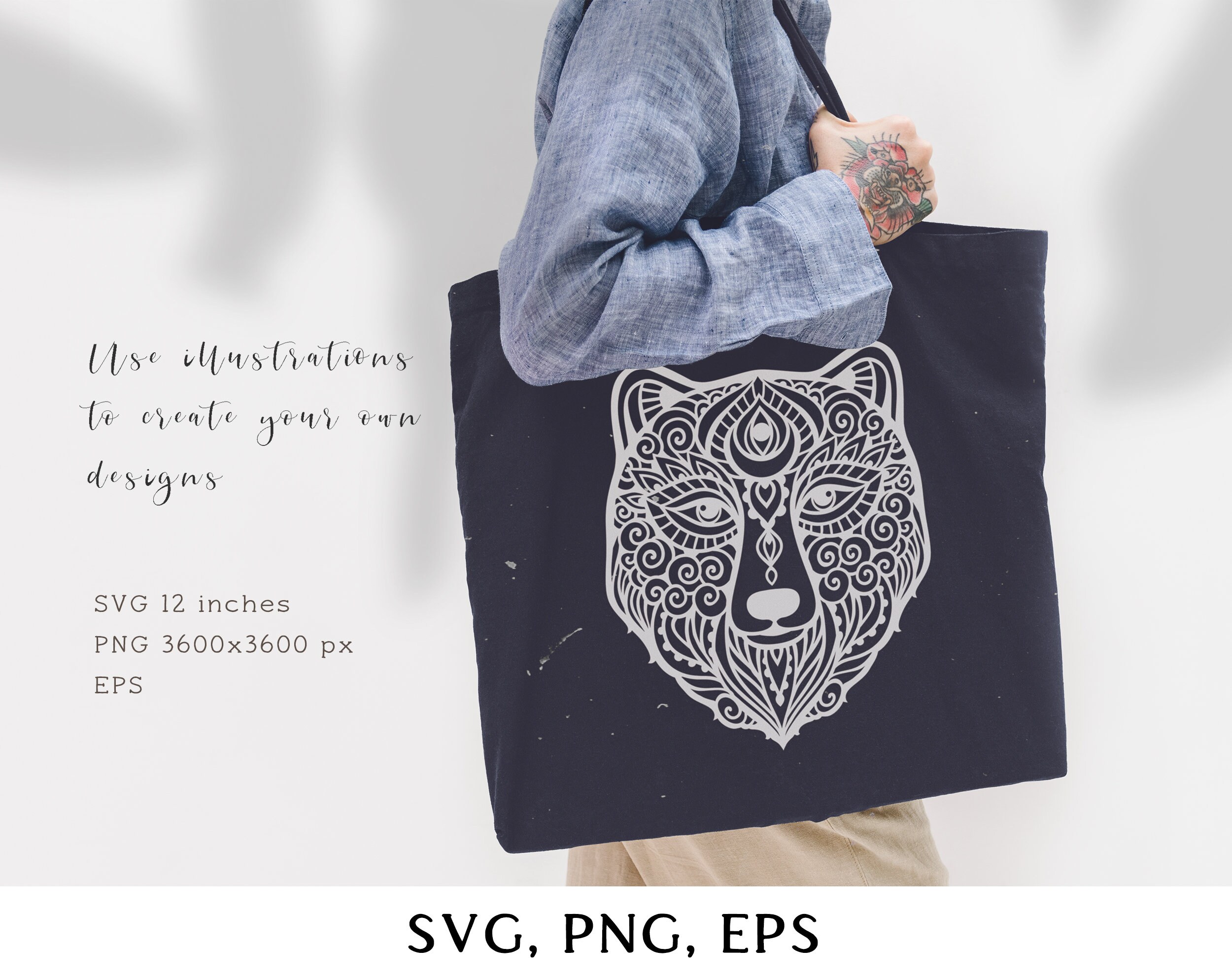 Bear SVG Bear Mandala SVG Head Png Zentangle SVG Files for - Etsy