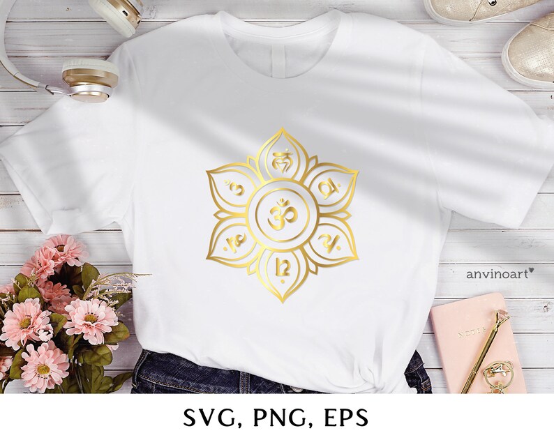 Chakra SVG, Chakra Flower, Om, Om Svg, Yoga Svg, Meditation Svg Yoga ...