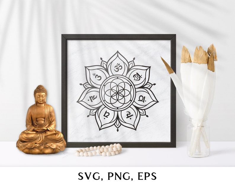 Chakra SVG Yoga Svg Sacred Geometry Svg Chakra Om Flower - Etsy