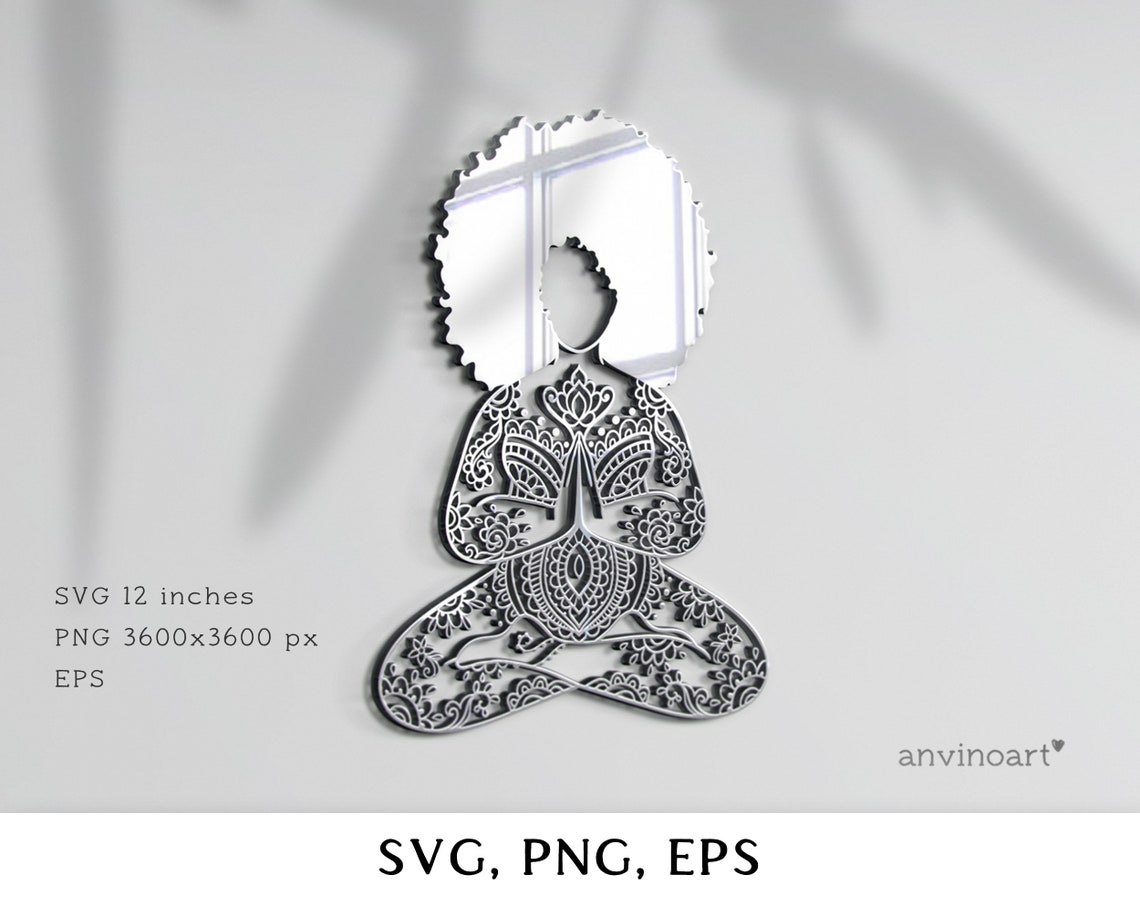 Yoga Svg Afro Woman Svg Yoga Clipart Afro Silhouette Plus - Etsy