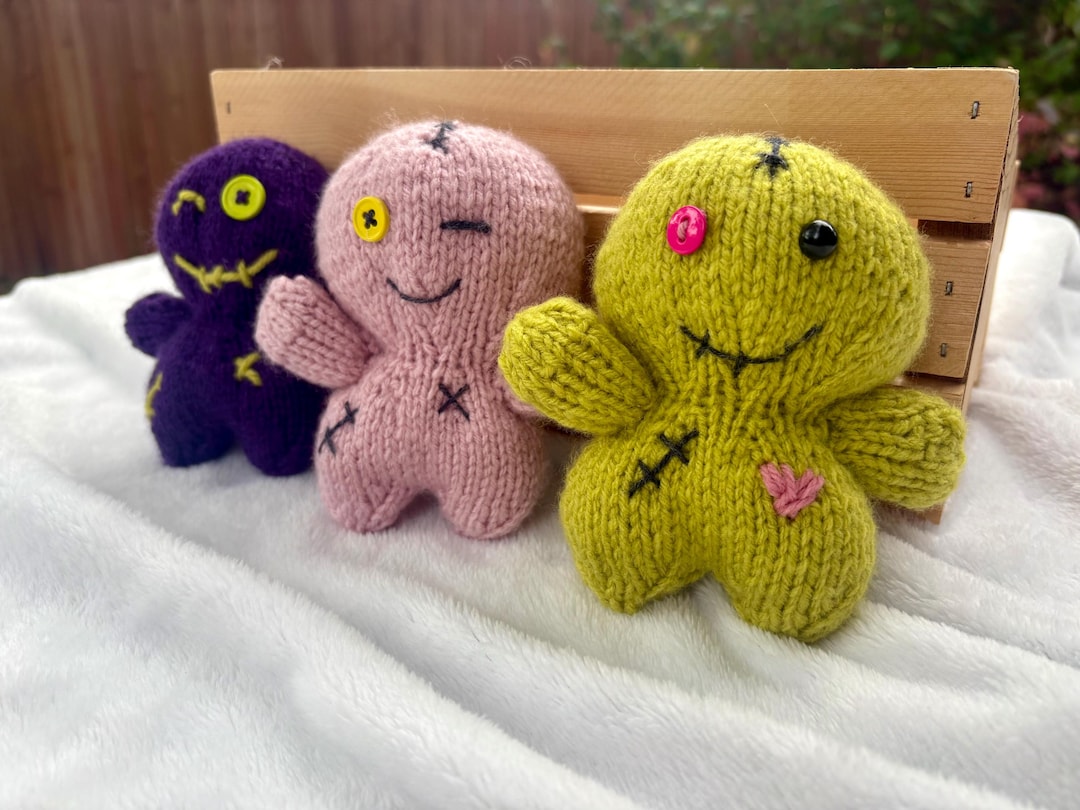 Hand Knit Zombie Plushie | Spooky Gift for Friend - Etsy