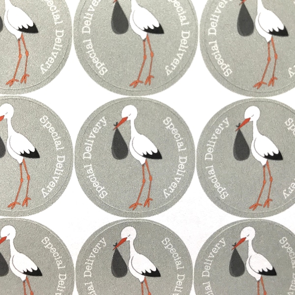 Stork and Baby Stickers - Etsy