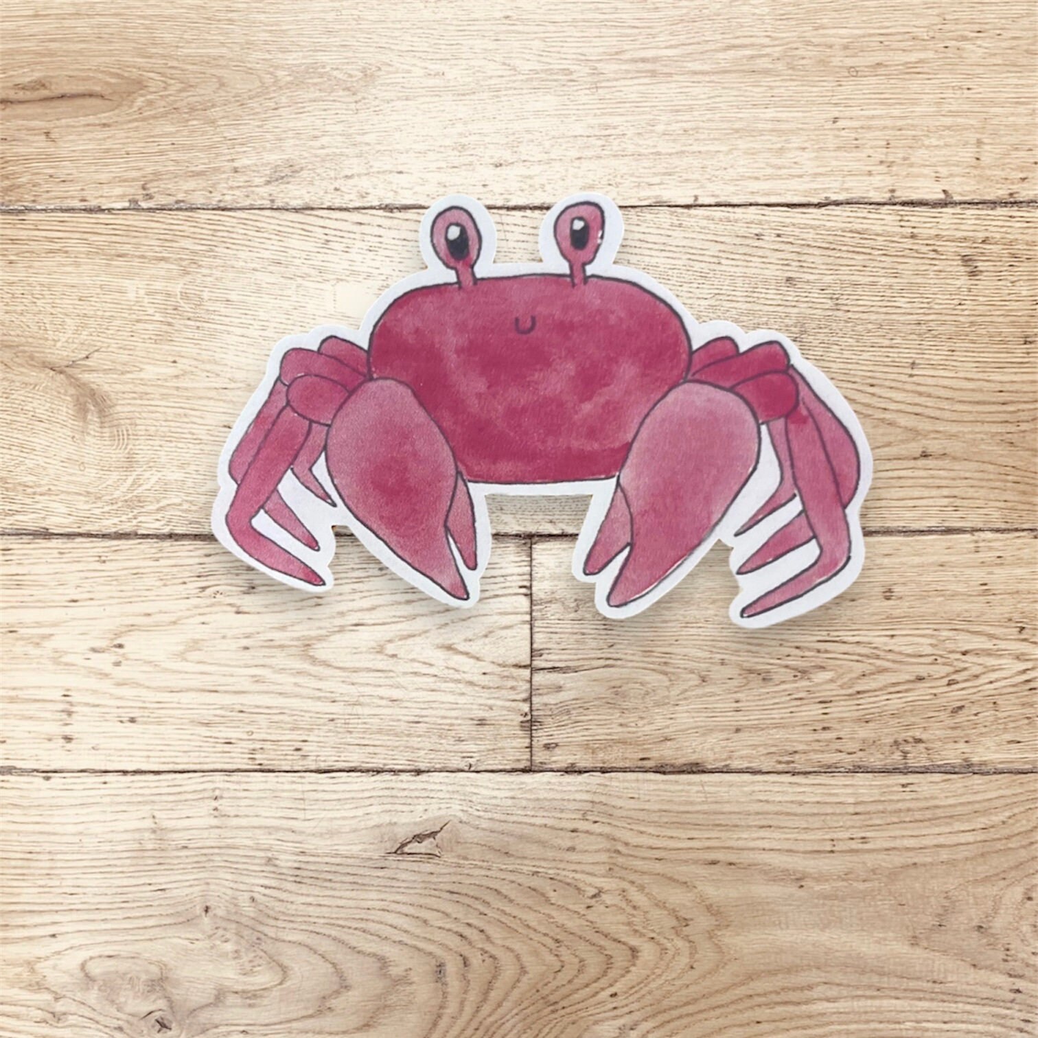 Cute Red Crab Sticker Gift for Pen Pal Glossy Water-resistant Stickers ...