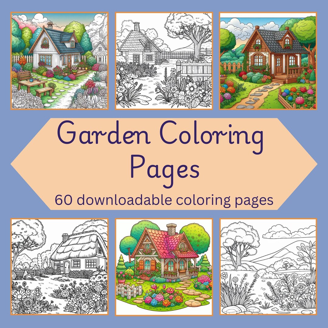 60 Adorable Garden Coloring Pages - Kids and Adults Coloring Book Pages ...