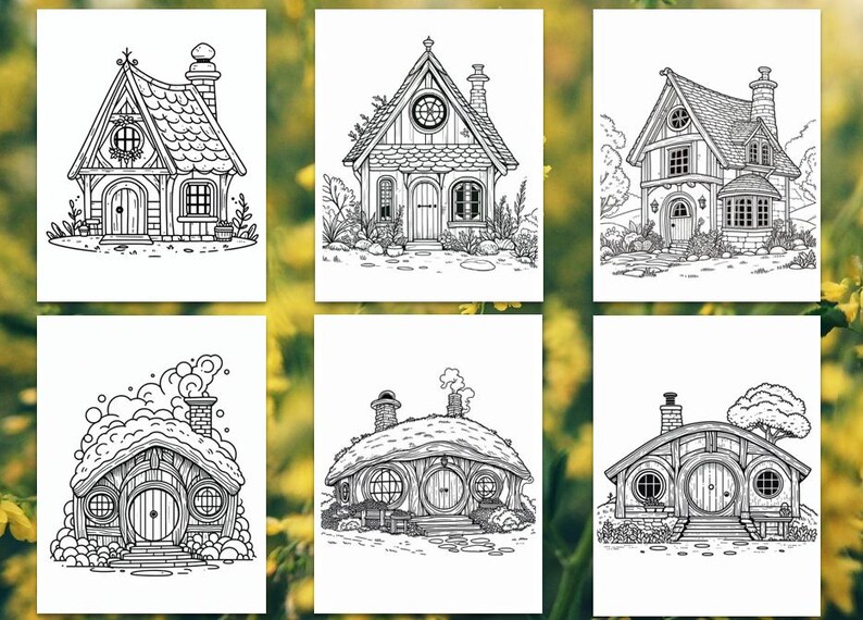 47 Garden Fairy and Hobbit Shire Houses Coloring Pages - Kids and ...