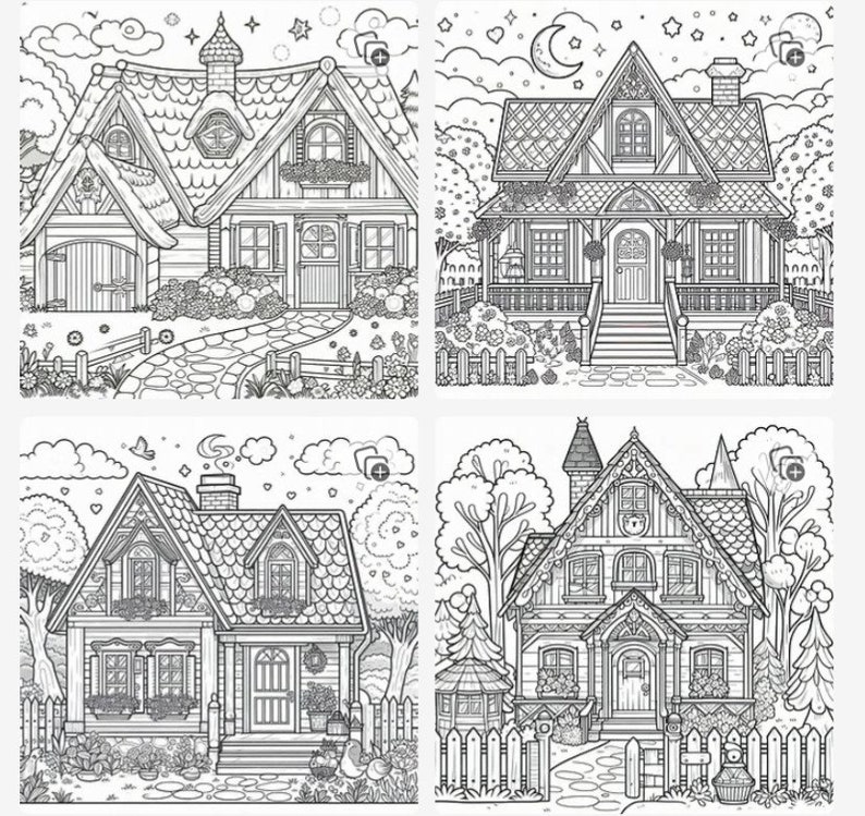 28 Unique House Design Coloring Pages - Etsy