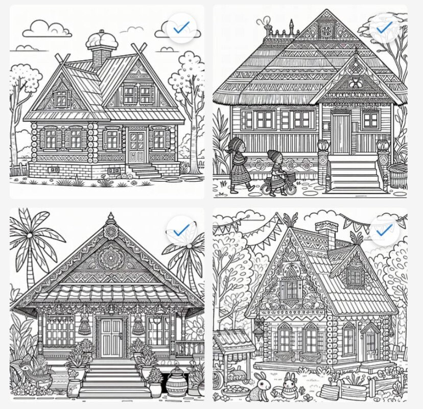28 Unique House Design Coloring Pages - Etsy