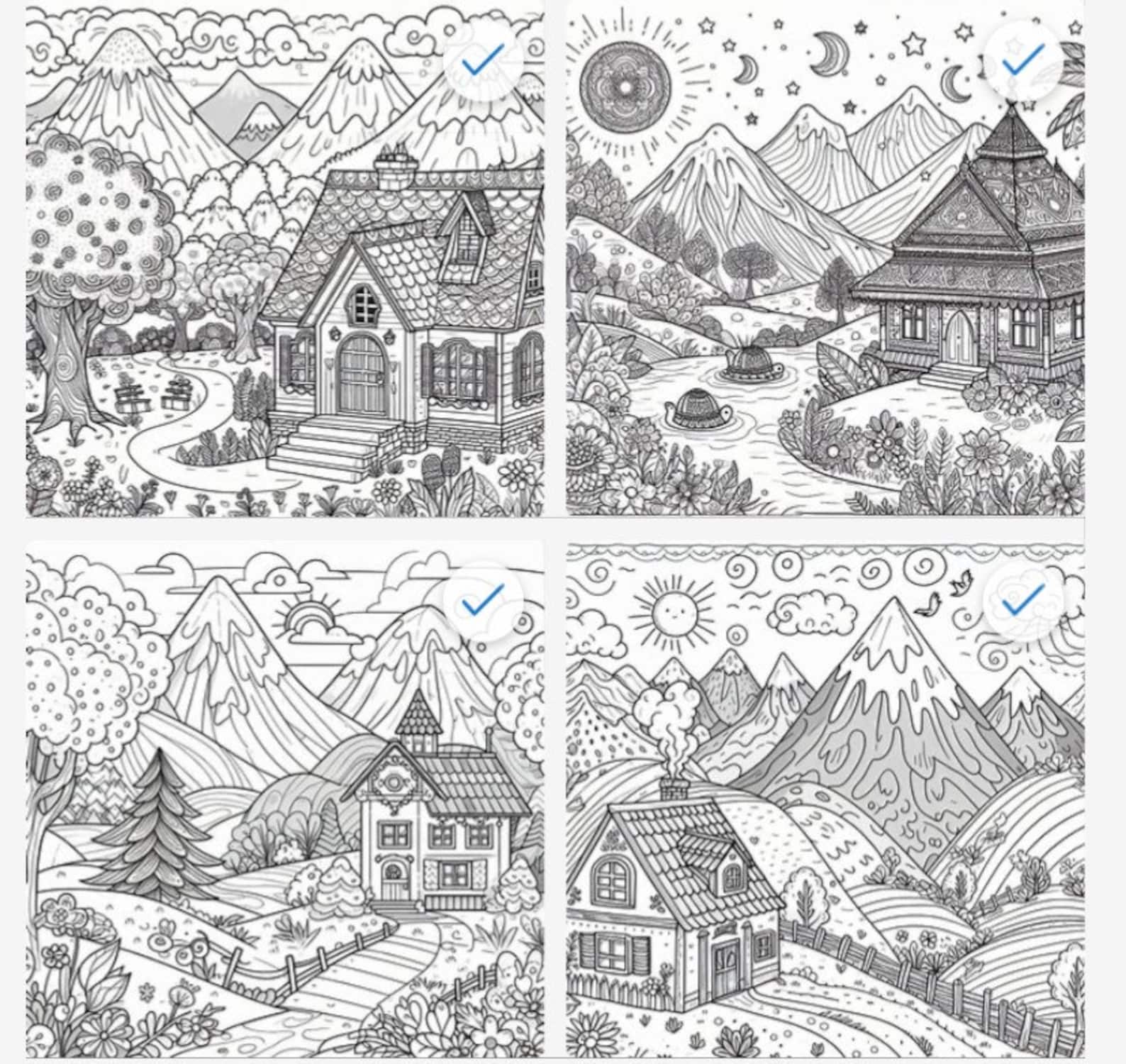 PRINTABLE 20 Adorable House and Landscape Coloring Pages Kids and Adult ...