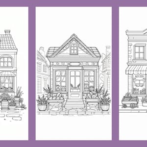 46 Cute Storefronts and Shops Digital Coloring Pages - Kids and Adult ...