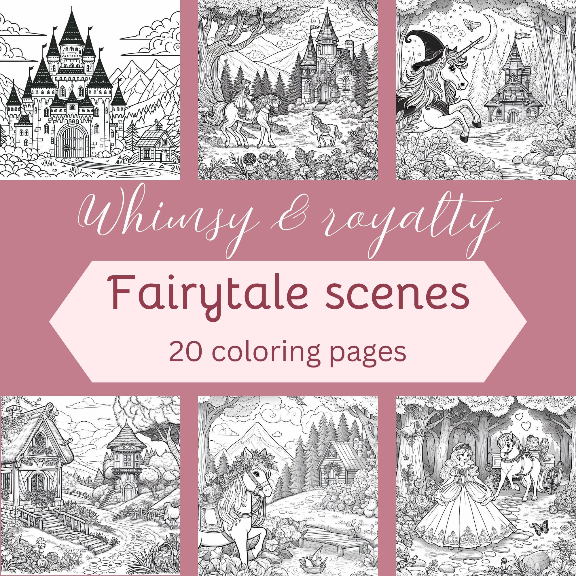 40 Fairytale and Storybook Scene Coloring Pages - Kids and Adult ...