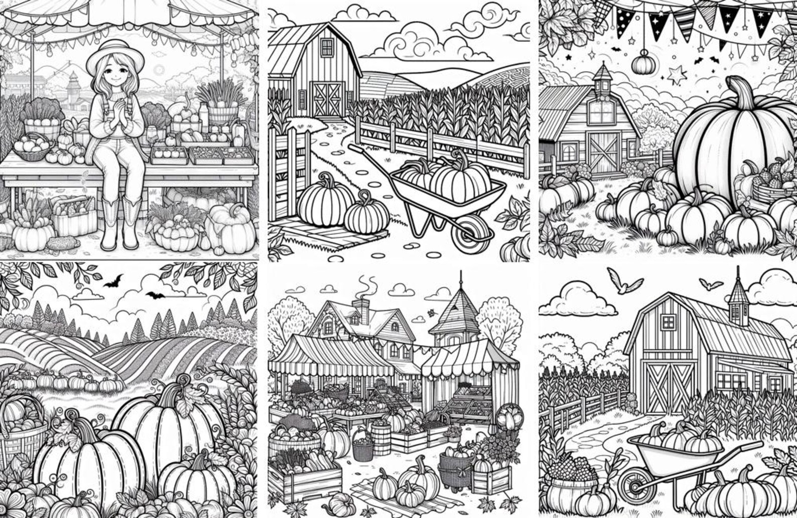35 Fall/autumn Scenery Coloring Pages - Kids and Adult Coloring Book ...