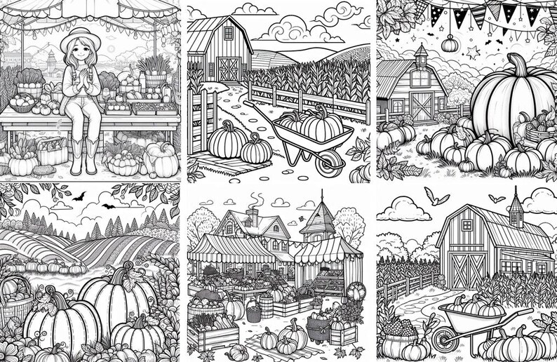 35 Fall/autumn Scenery Coloring Pages - Kids and Adult Coloring Book ...