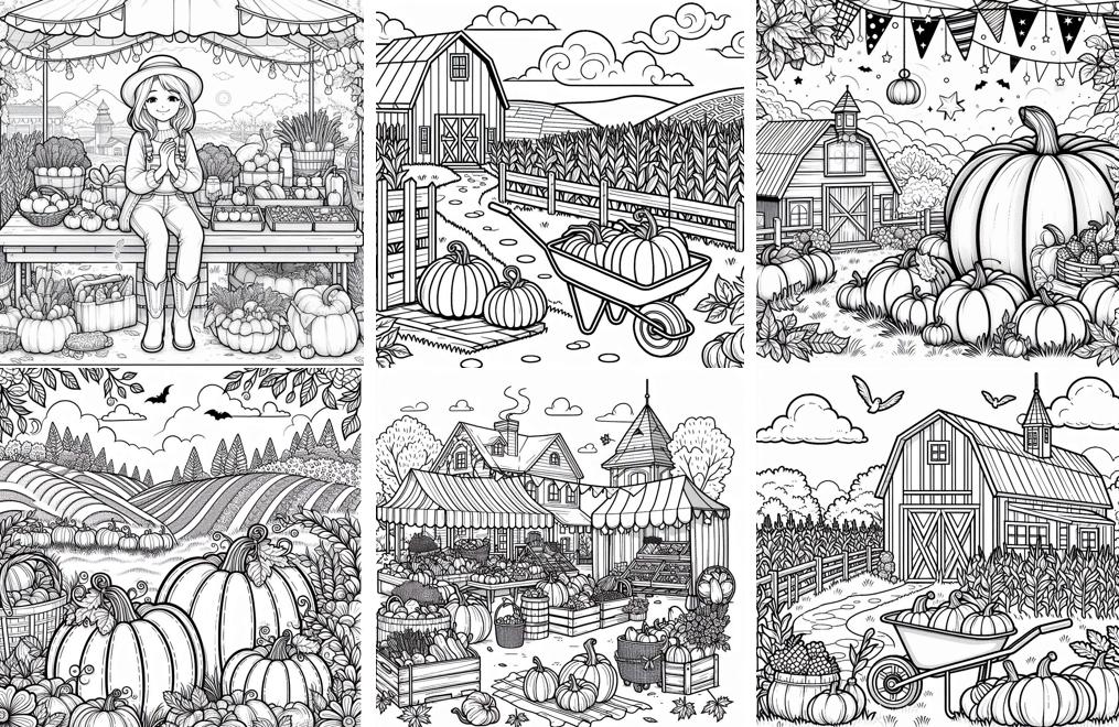 35 Fall/autumn Scenery Coloring Pages - Kids and Adult Coloring Book ...