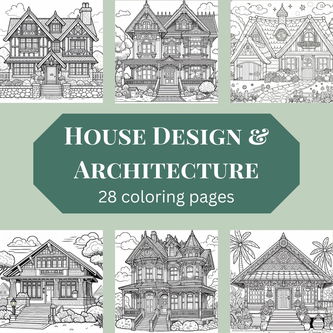 28 House/architecture Design Coloring Pages - Kids and Adult Coloring ...