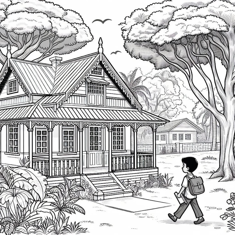 PRINTABLE 20 Adorable House and Landscape Coloring Pages - Kids and ...