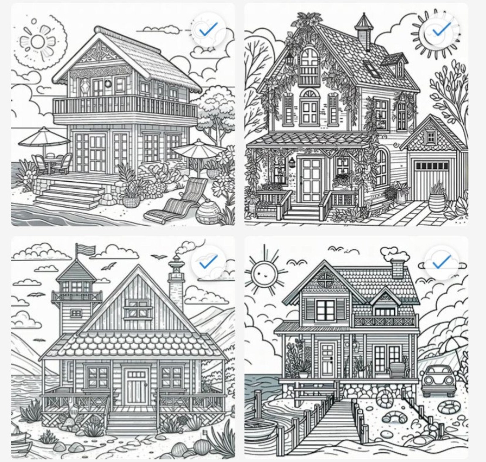 28 Unique House Design Coloring Pages - Etsy