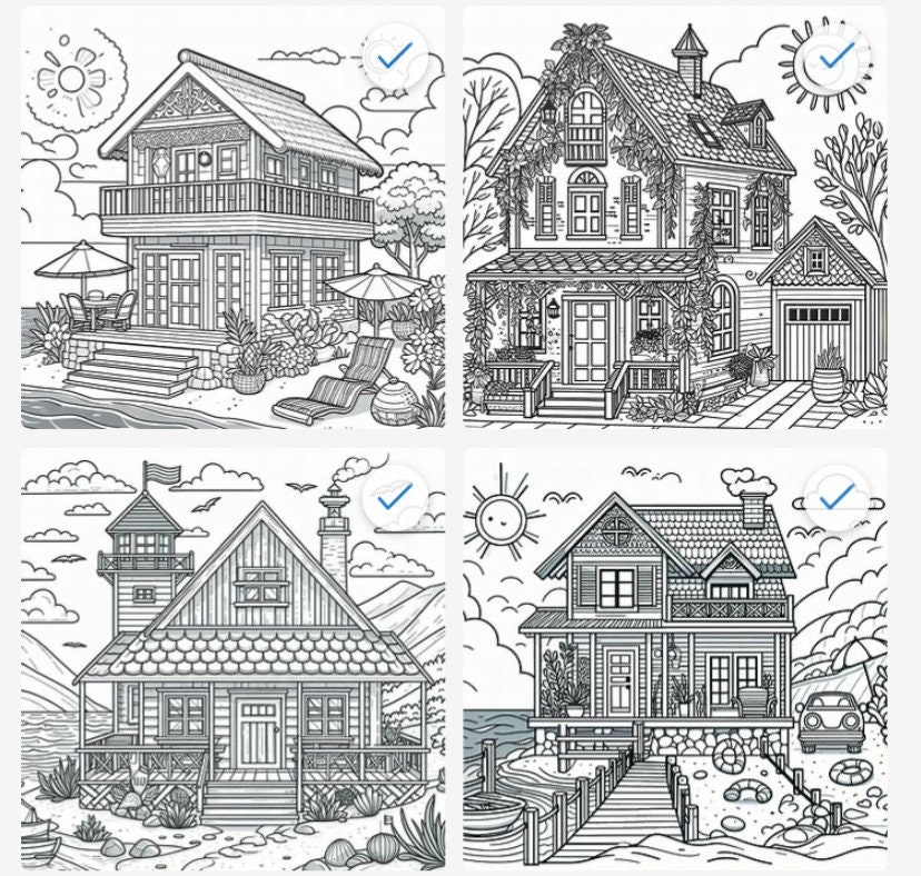 28 Unique House Design Coloring Pages - Etsy