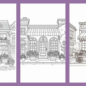 46 Cute Storefronts and Shops Digital Coloring Pages - Kids and Adult ...
