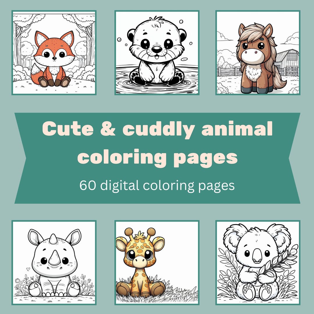 60 Cute and Cuddly Animal Coloring Pages - Kids and Adults Coloring ...
