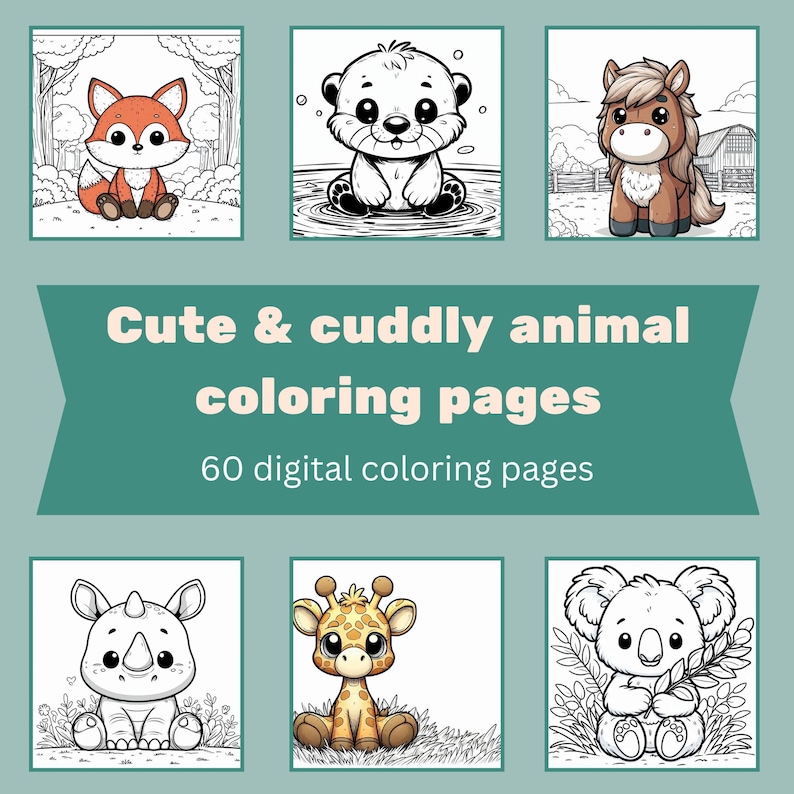 60 Cute and Cuddly Animal Coloring Pages - Kids and Adults Coloring ...