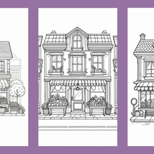 46 Cute Storefronts and Shops Digital Coloring Pages - Kids and Adult ...