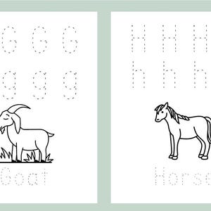 Alphabet Handwriting Practice With Coloring Animals Printable Letter ...