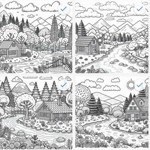 PRINTABLE 20 Adorable House and Landscape Coloring Pages - Kids and ...