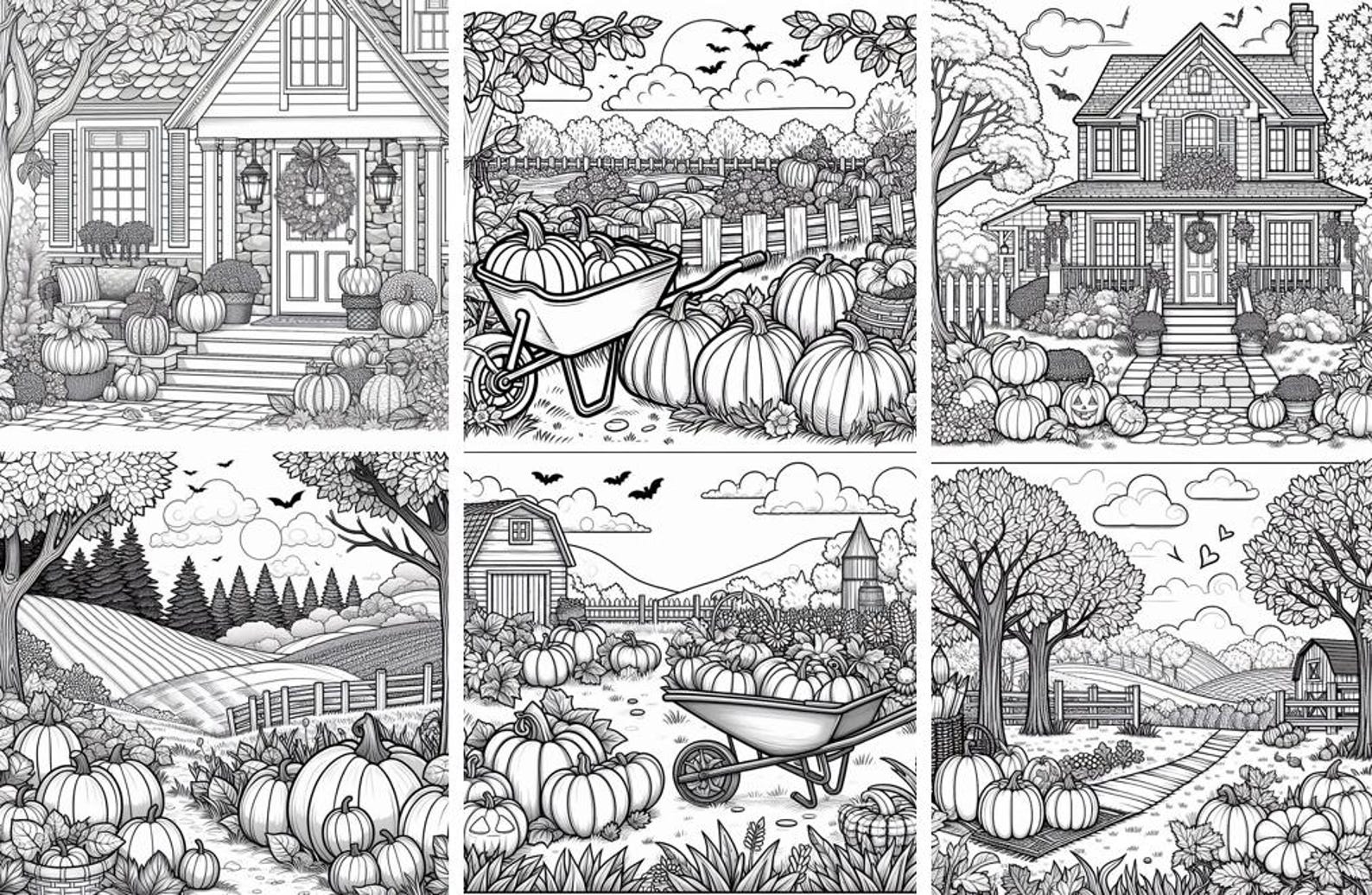 35 Fall/autumn Scenery Coloring Pages - Kids and Adult Coloring Book ...