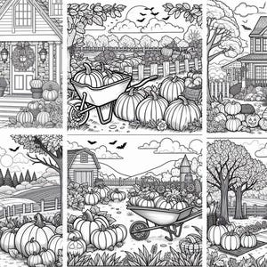 35 Fall/autumn Scenery Coloring Pages - Kids and Adult Coloring Book ...
