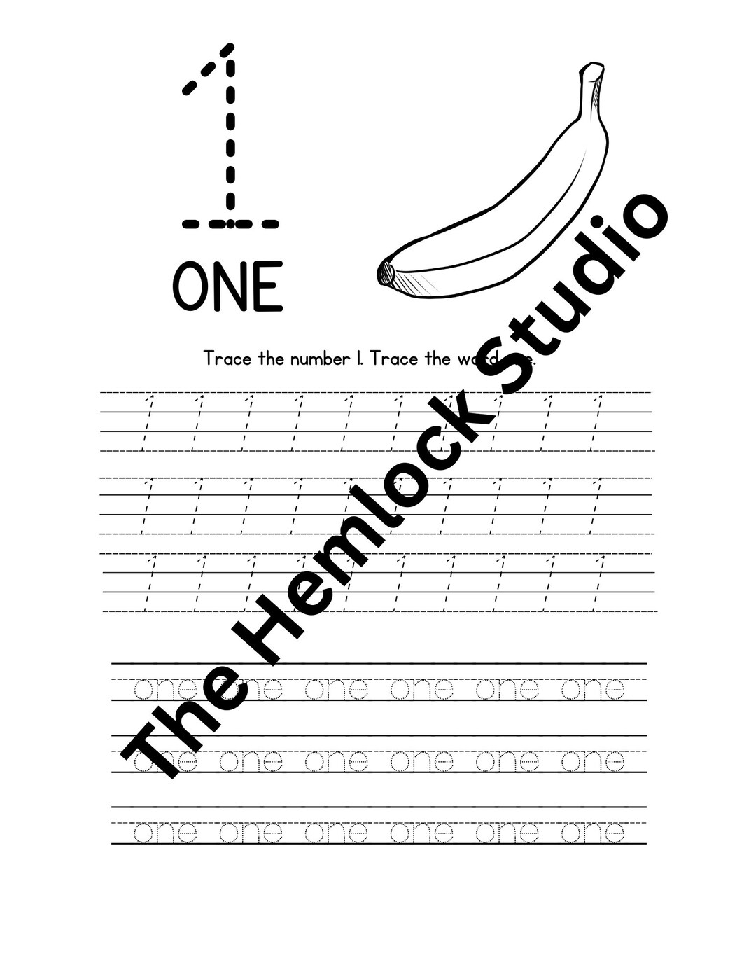 Count & Trace Numbers Worksheet - Etsy