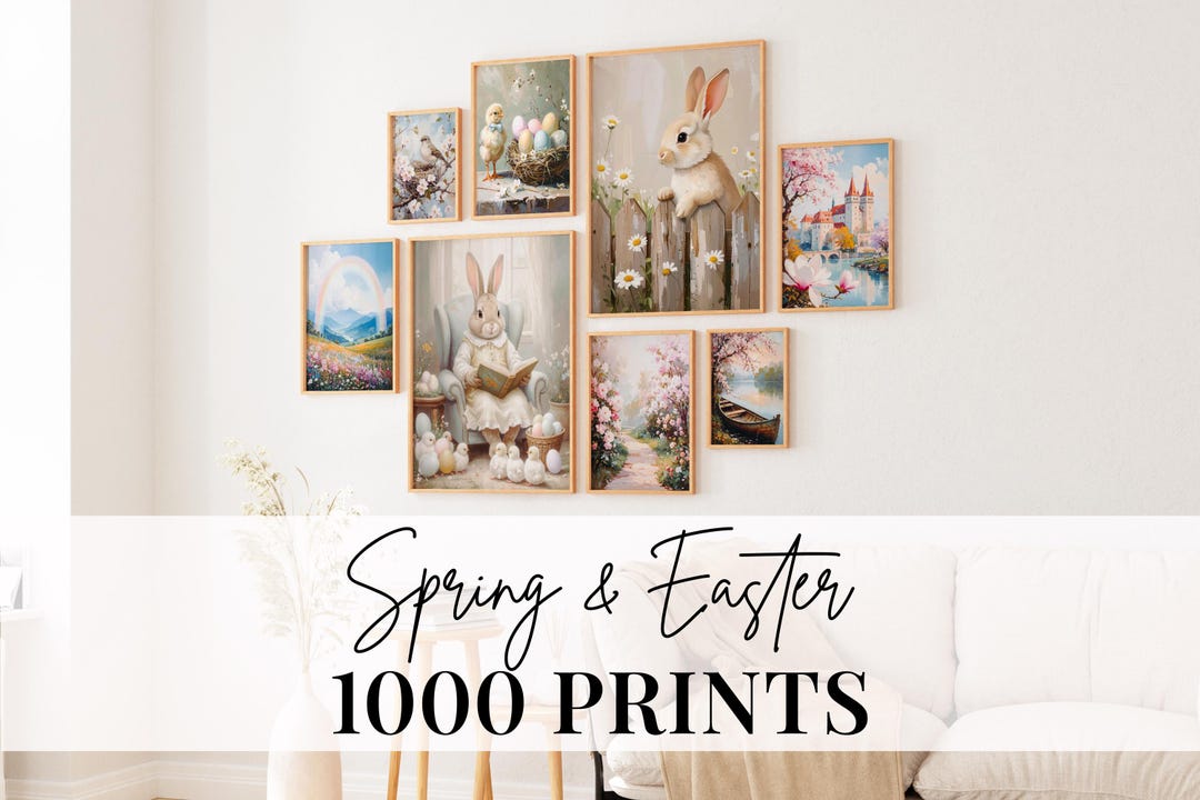 Spring & Easter Gallery Wall Art Set – Floral, Bunny, Nature Prints ...