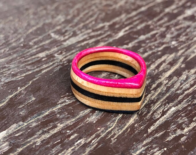 Skateboarding Ring Pink Skate Ring Recycled Rings Teardrop - Etsy