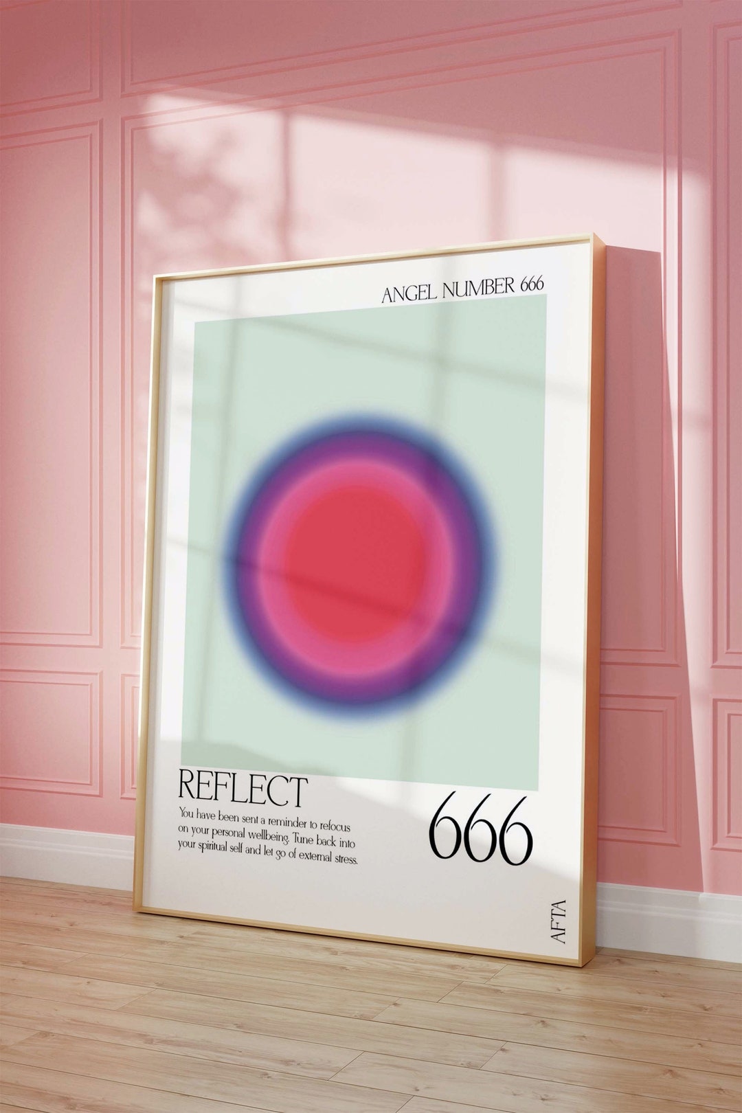 Aura Angel Number 666 111-999 Reflect Wall Art/ Colourful Manifestation ...