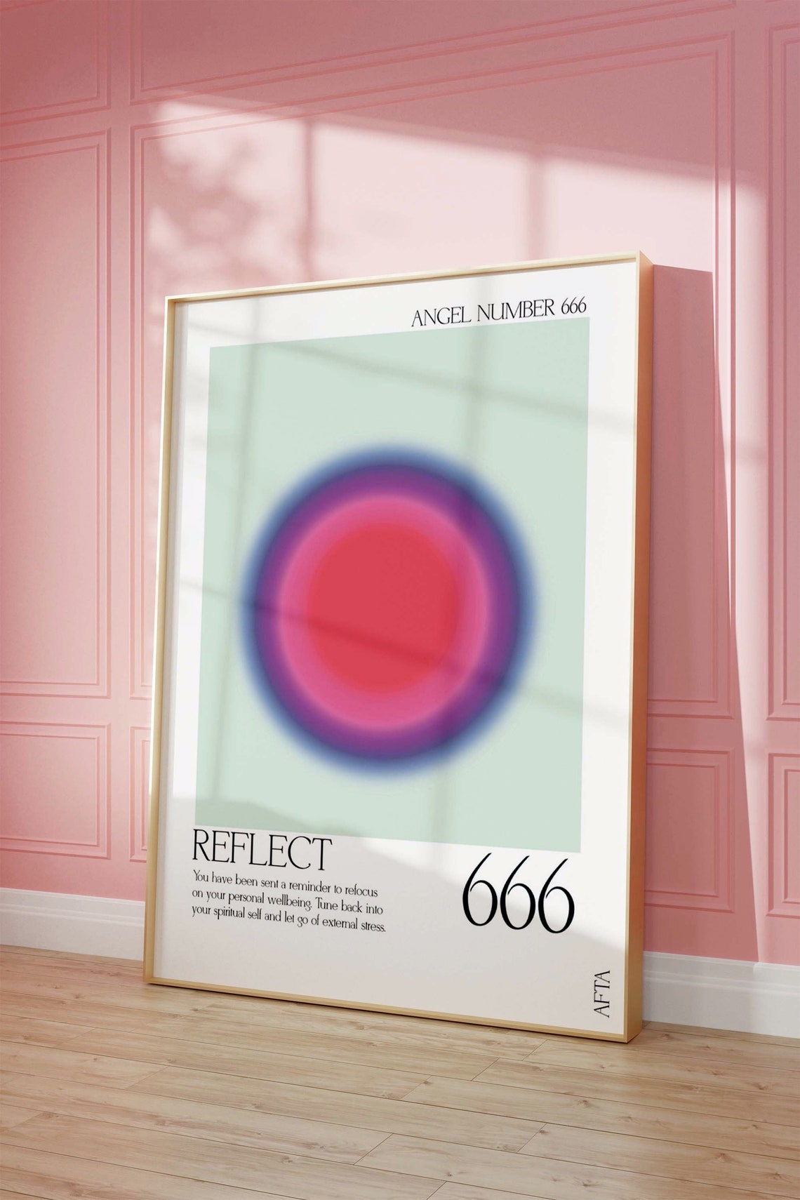Aura Angel Number 666 111-999 Reflect Wall Art/ Colourful Manifestation ...