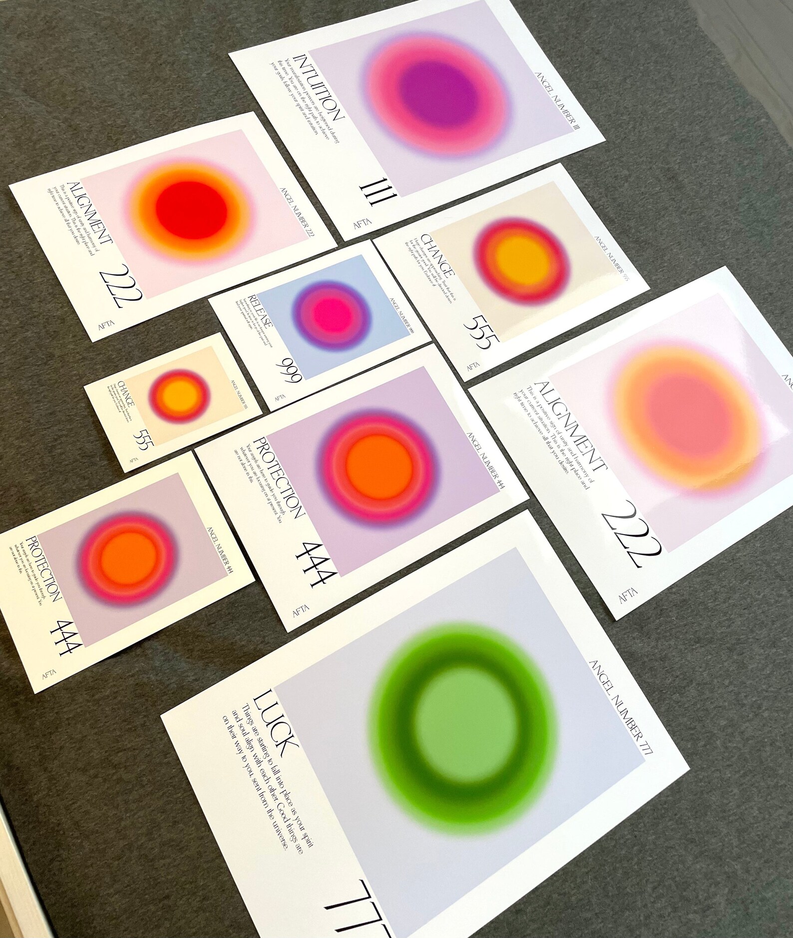 Aura Angel Number 666 111-999 Reflect Wall Art/ Colourful Manifestation ...