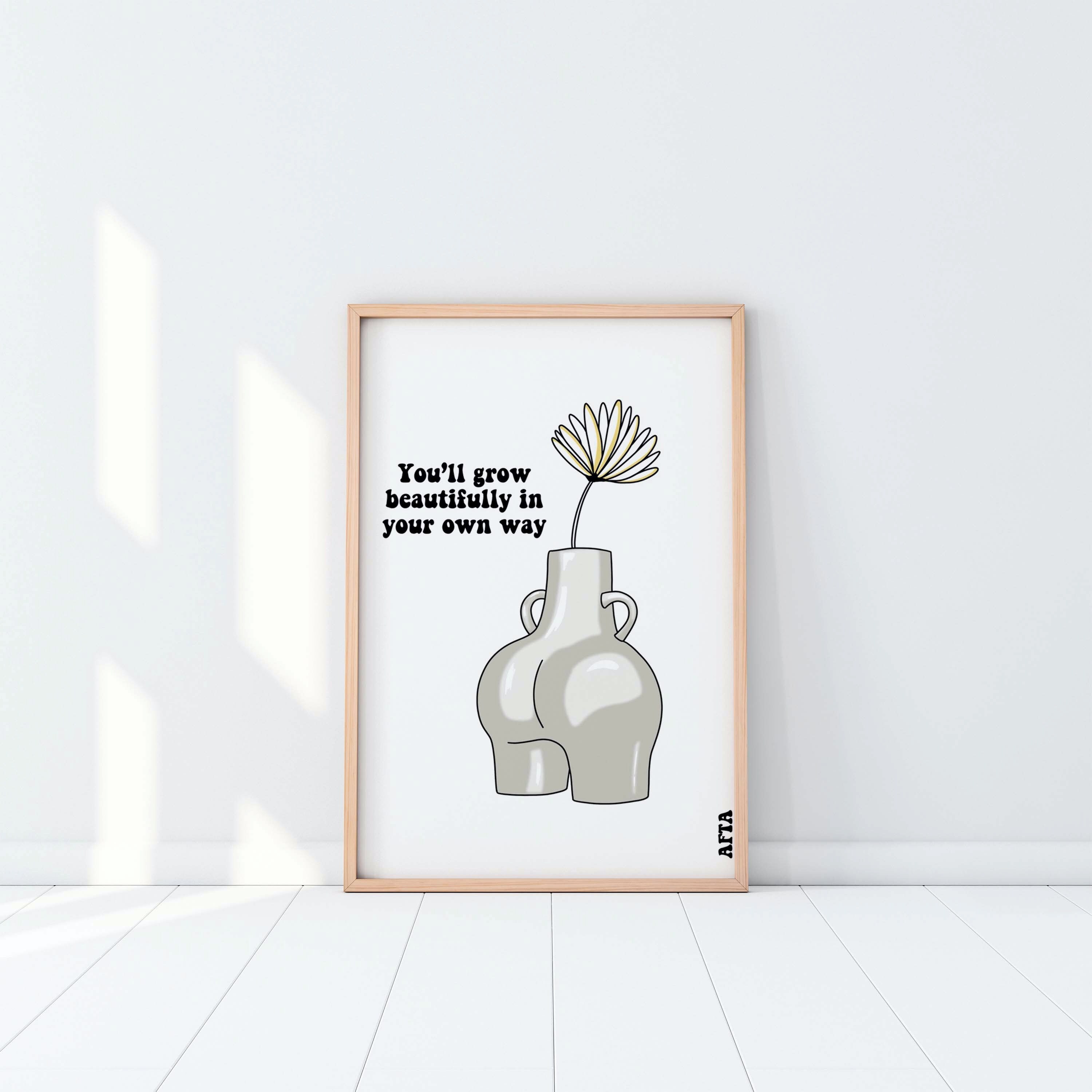 Bum Vase Quote Wall Art/ Minimal Home Decor A5 A4 A3 - Etsy