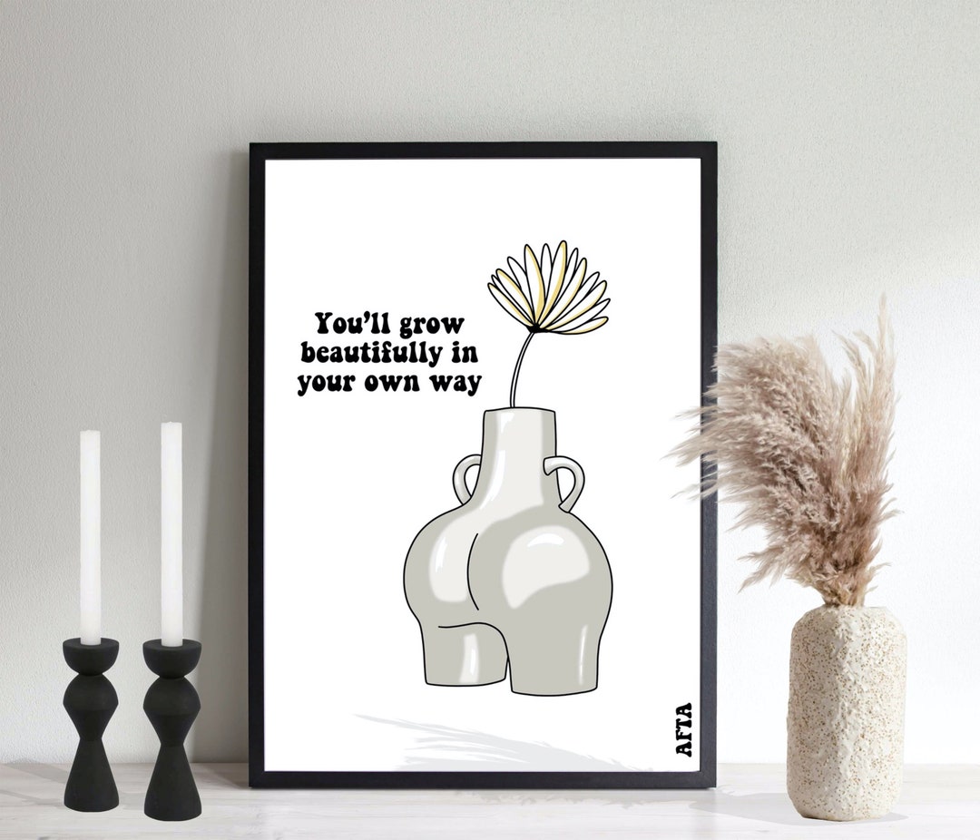 Bum Vase Quote Wall Art/ Minimal Home Decor A5 A4 A3 - Etsy