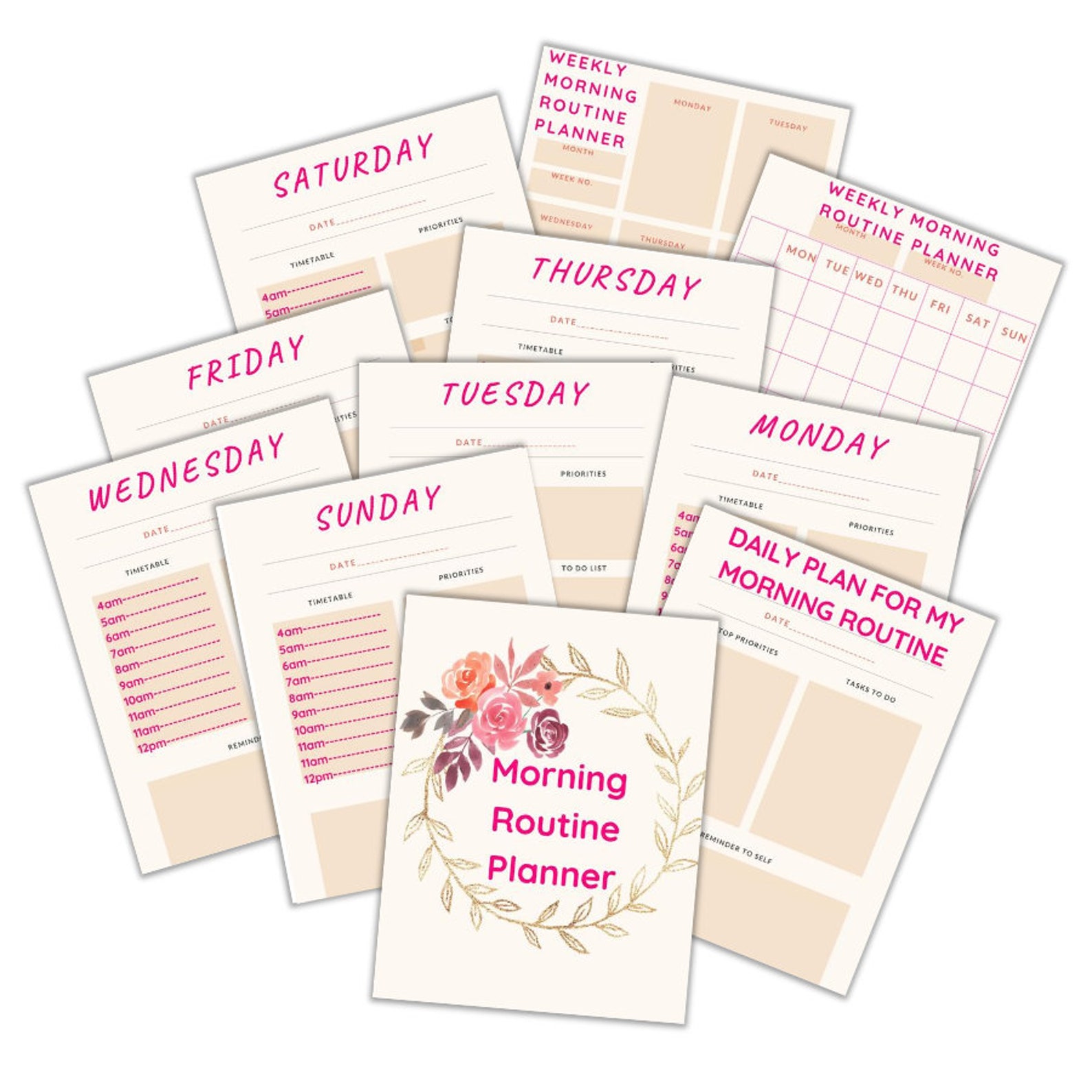Morning Routine Planner Printable Daily Weeklymonthlyyearly - Etsy Morning Routine Planner Printable Daily Weeklymonthlyyearly - Etsy