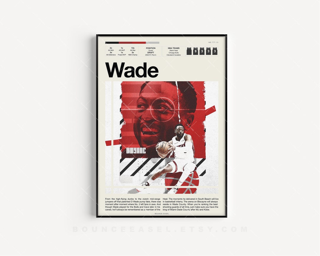 Dwayne Wade Poster Modern Sport Poster Basketball Wall - Etsy