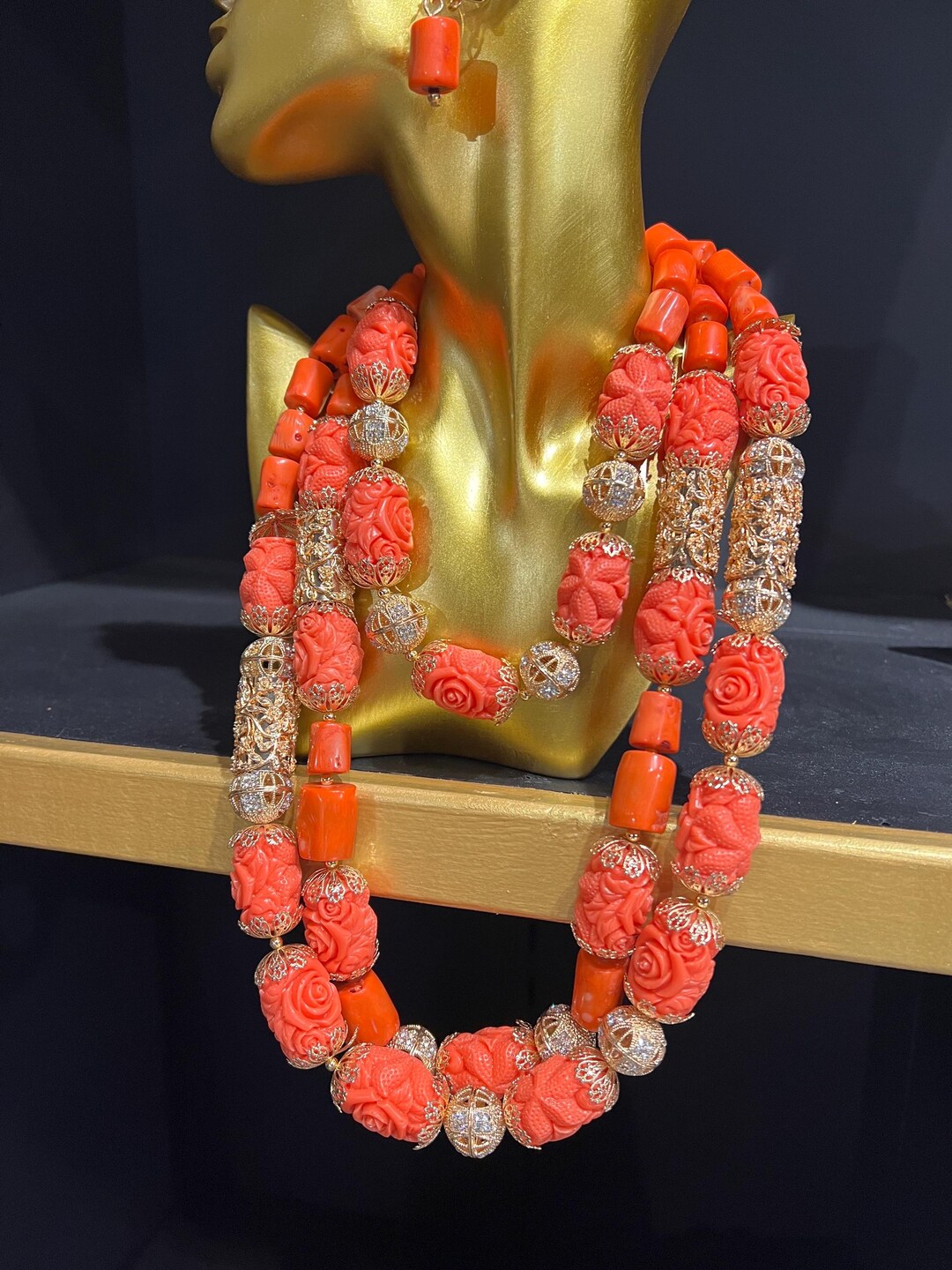 Authentic Coral Benin Nigerian Bridal Beads | Wedding, Naming Ceremony ...